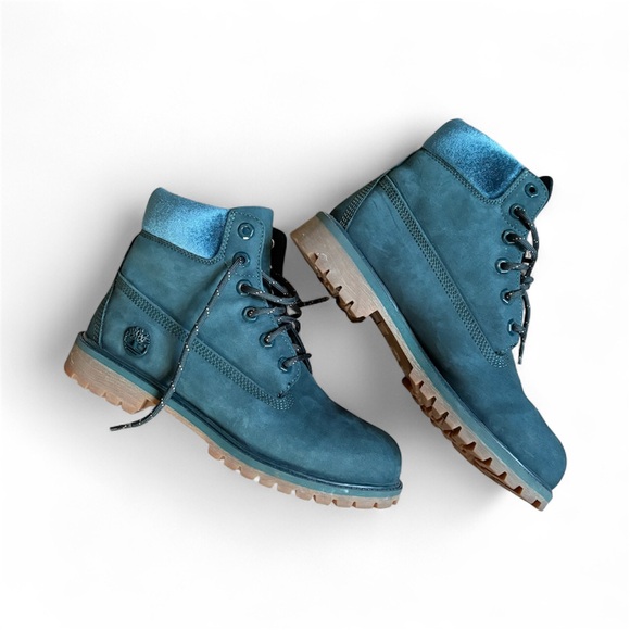 Timberland | Shoes | Timberland Teal Boots With Tan Soles | Poshmark